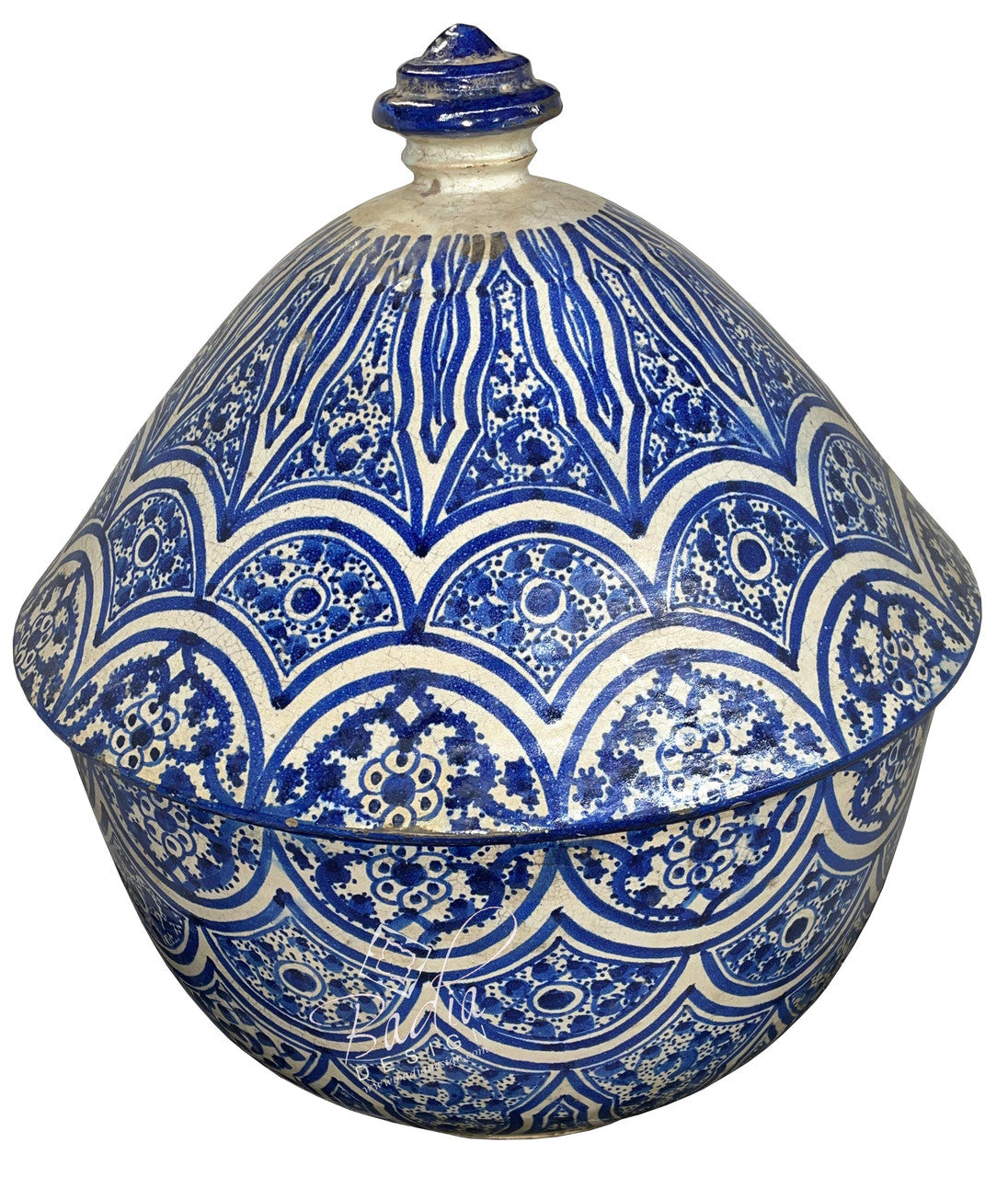 Large Vintage Blue and White Ceramic Bowl – Badia Design Inc.