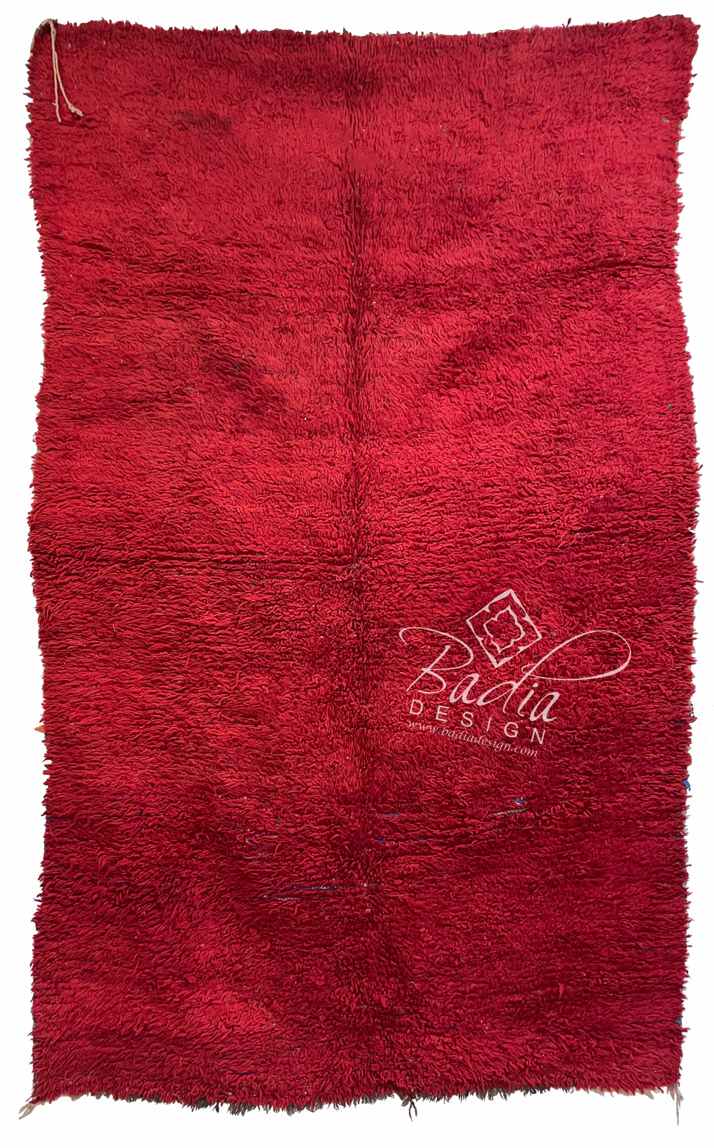 Moroccan Medium Size Deep Red Rug from Badia Design Inc.