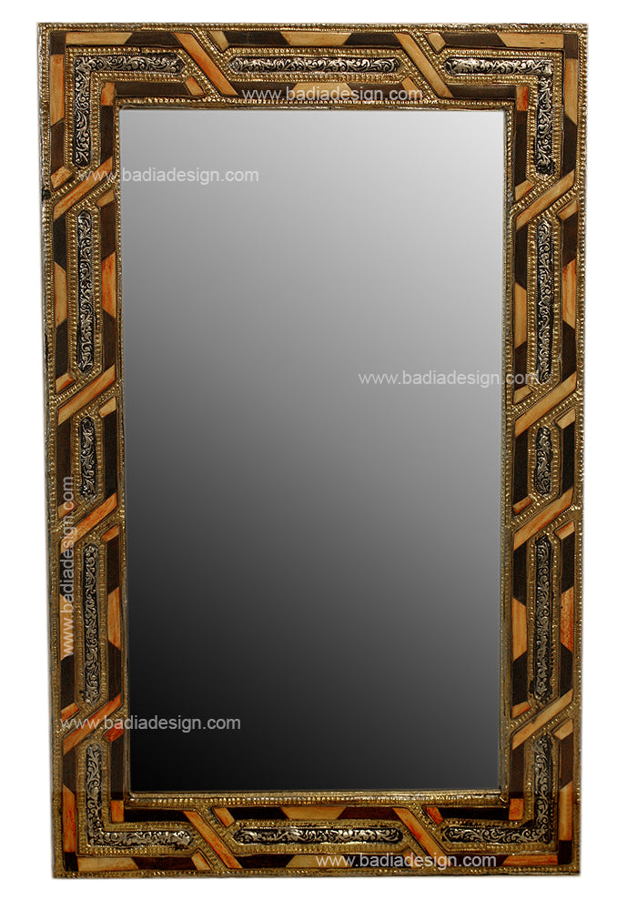 Silver and Gold Metal Mirror with Camel Bone from Badia Design Inc.