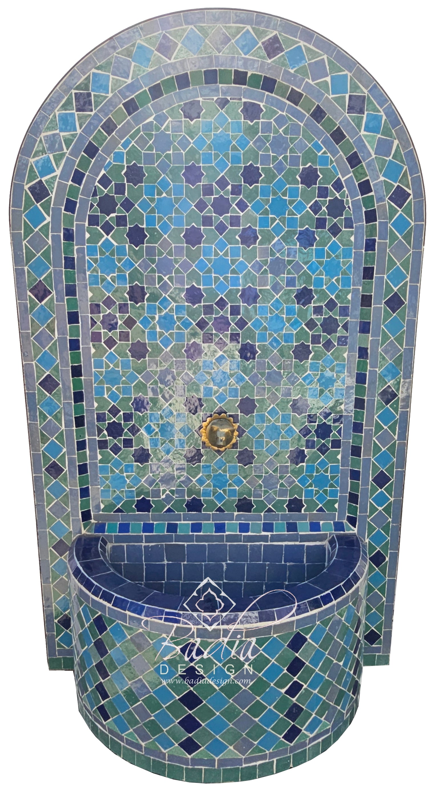 Moroccan Multi-Color Arch Top Tile Water Fountain from Badia Design Inc.